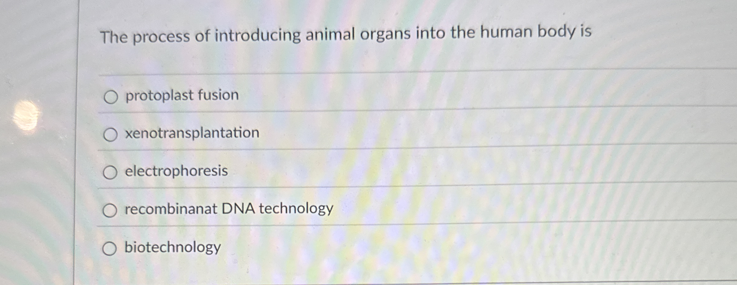Solved The process of introducing animal organs into the | Chegg.com