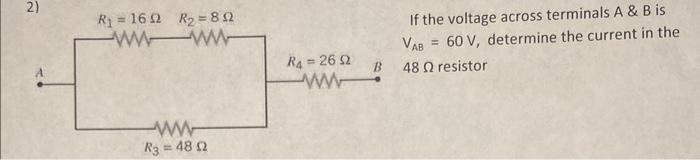 [Solved]: If the voltage across terminals ( A & B ) is