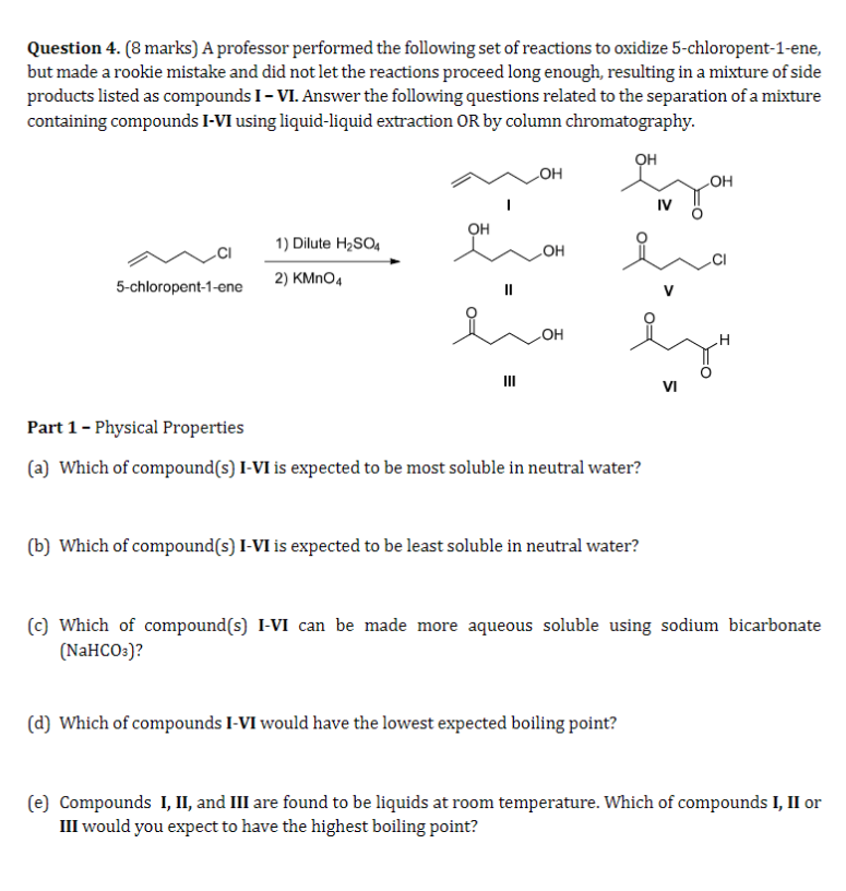 Part 2 - ﻿Column ChromatographyA mixture of all six | Chegg.com