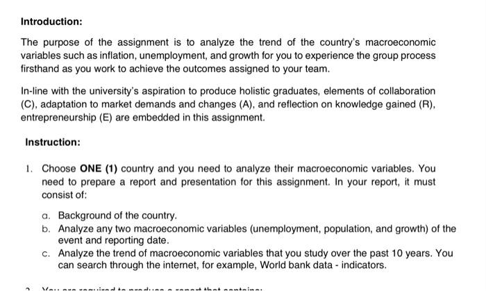 Solved Introduction: The purpose of the assignment is to | Chegg.com