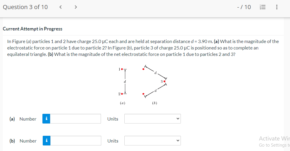 Solved In Figure (a) ﻿particles 1 ﻿and 2 ﻿have charge 25.0μC | Chegg.com
