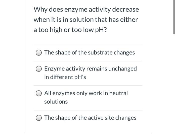 Solved Why Does Enzyme Activity Decrease When It Is In 0841