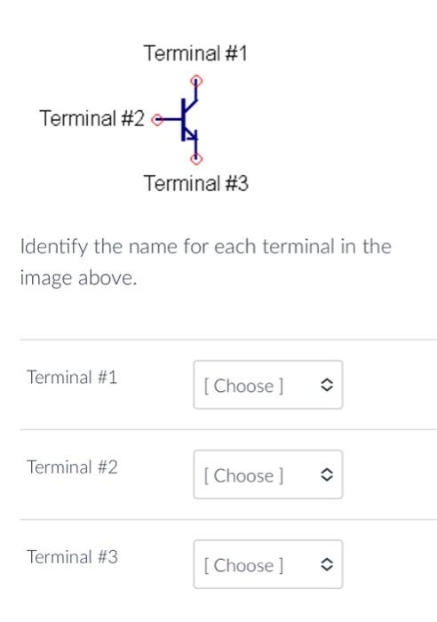 Solved Terminal \#1 Terminal \#2 Identify the appropriate | Chegg.com