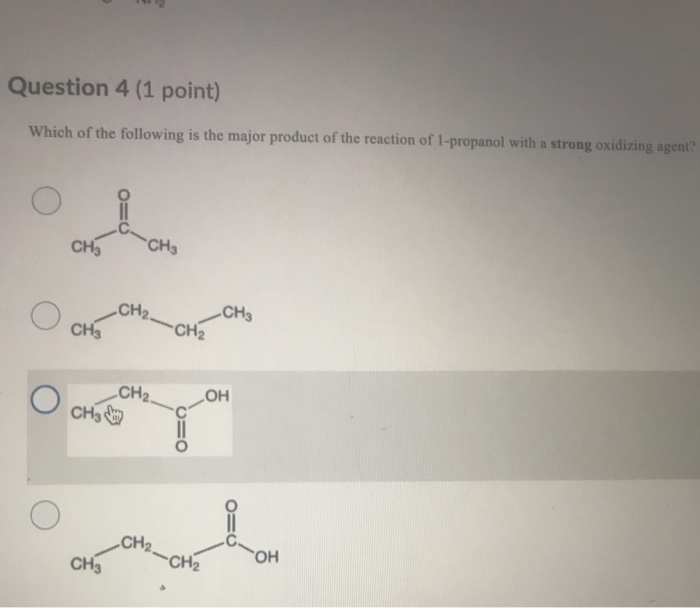 Solved which of the following is the major product of the | Chegg.com