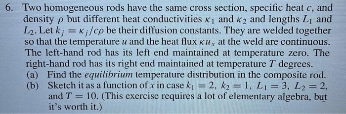Solved Two homogeneous rods have the same cross section, | Chegg.com