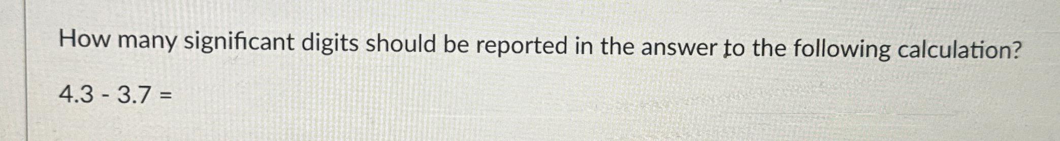 Solved How many significant digits should be reported in the | Chegg.com