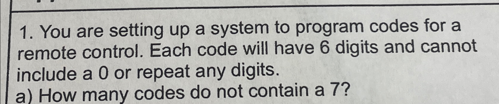 Solved You are setting up a system to program codes for a | Chegg.com