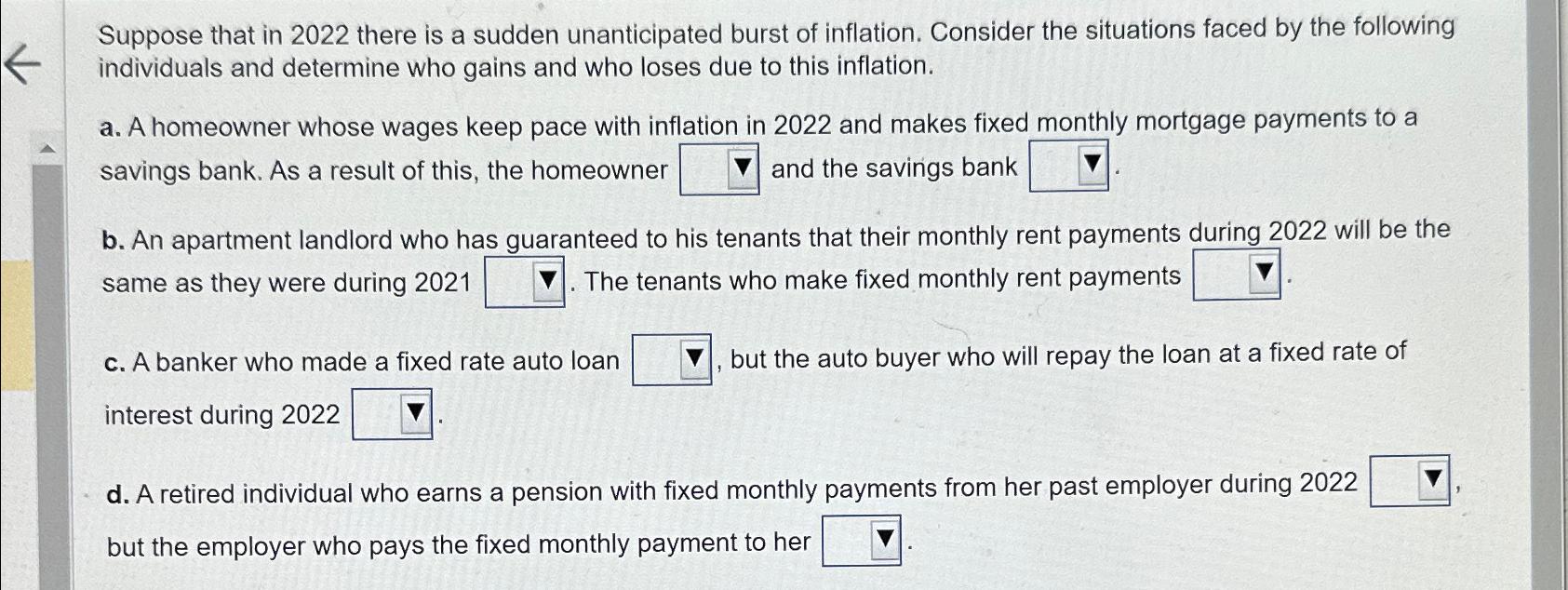 Solved Suppose that in 2022 ﻿there is a sudden unanticipated | Chegg.com