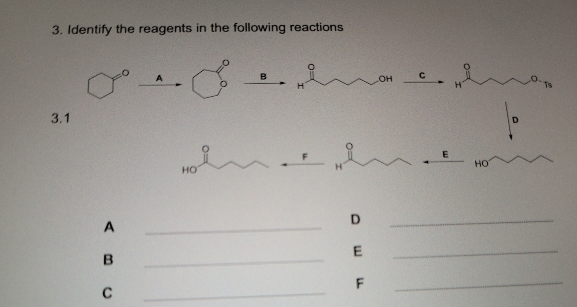 Solved Identify the reagents in the following | Chegg.com