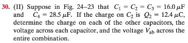 Solved (II) ﻿Suppose in ﻿Fig. 24-23 ﻿that C1=C2=C3=16.0μFand | Chegg.com