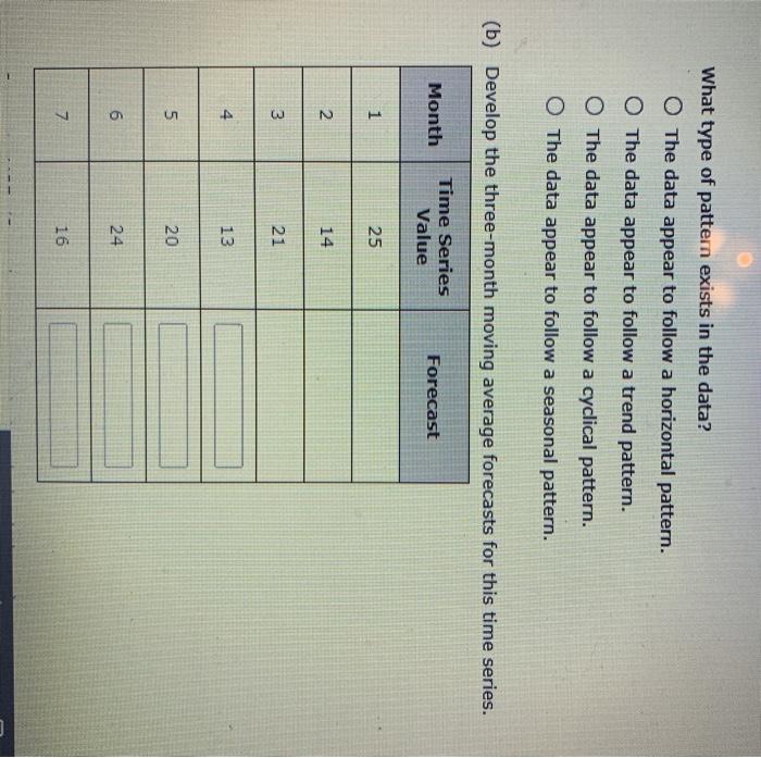 Solved Consider the following time series data. Month 1 2 3 | Chegg.com