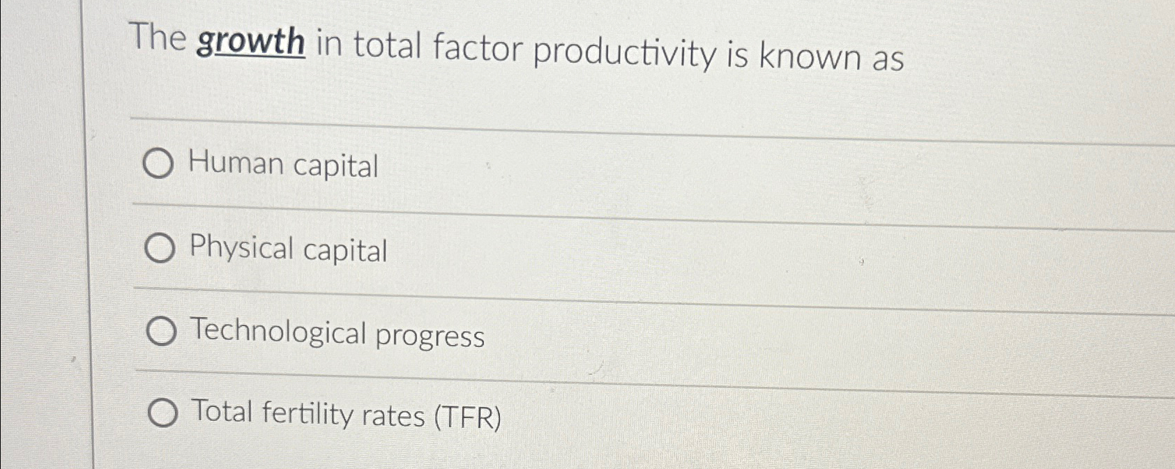 Solved The growth in total factor productivity is known | Chegg.com