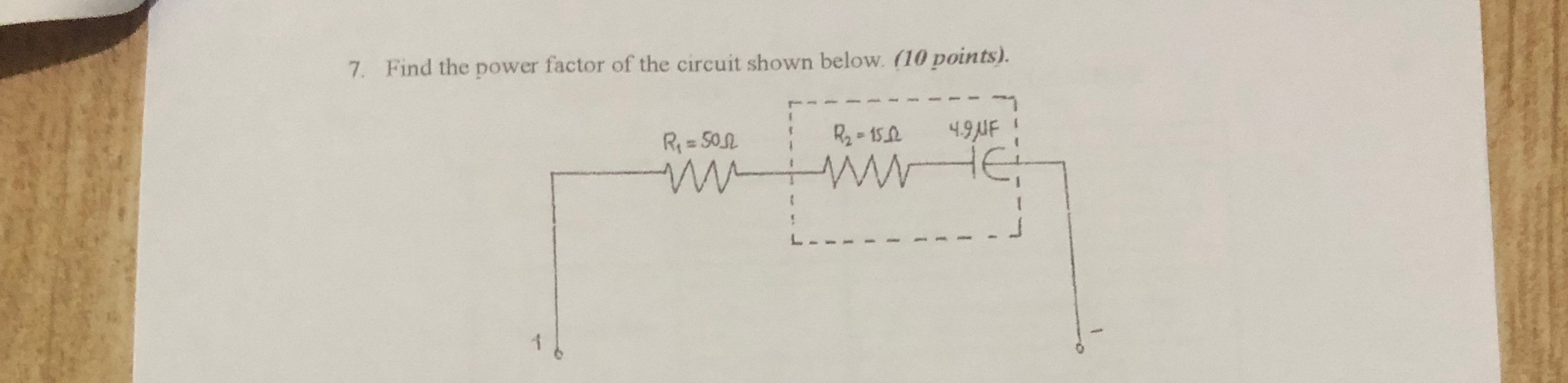 Solved Find the power factor of the circuit shown below. | Chegg.com