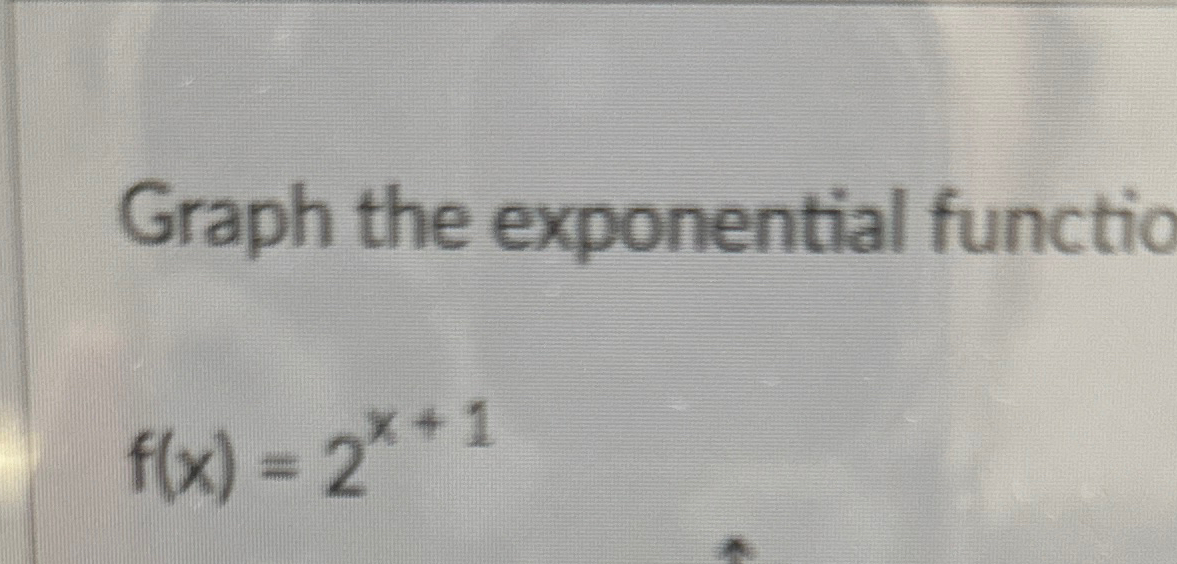 Solved Graph the exponential functinf(x)=2x+1 | Chegg.com