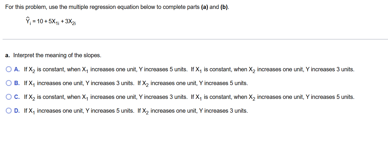 Solved For this problem, use the multiple regression | Chegg.com