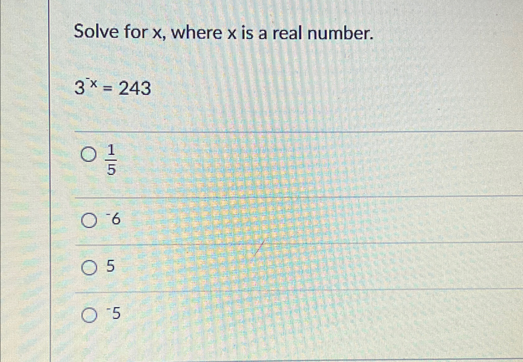 Solved Solve for x, ﻿where x ﻿is a real | Chegg.com
