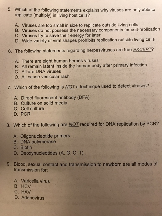 Solved 5. Which of the following statements explains why | Chegg.com