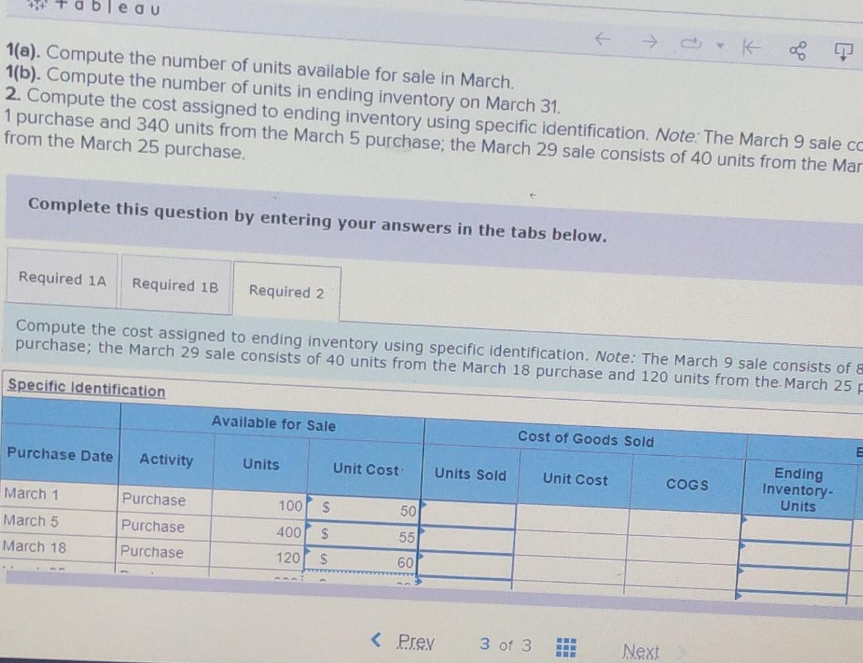 1(a). Compute the number of units available for sale | Chegg.com