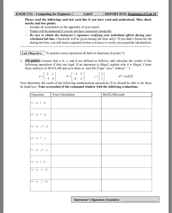 Solved Engr 1731 Computing For Engineers Lab3 Report Due