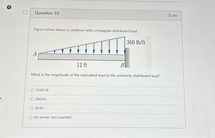 Solved Figure below shows a cantilever with a triangular | Chegg.com
