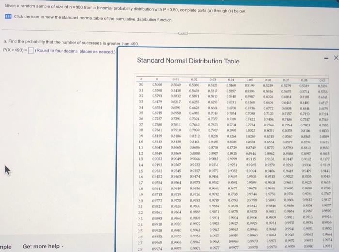 Solved Given a random sample of size of n=900 from a | Chegg.com