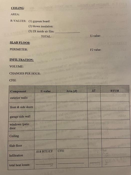 EXAMPLE HEAT LOSS CALCULATIONS FOR A BUILDING: | Chegg.com
