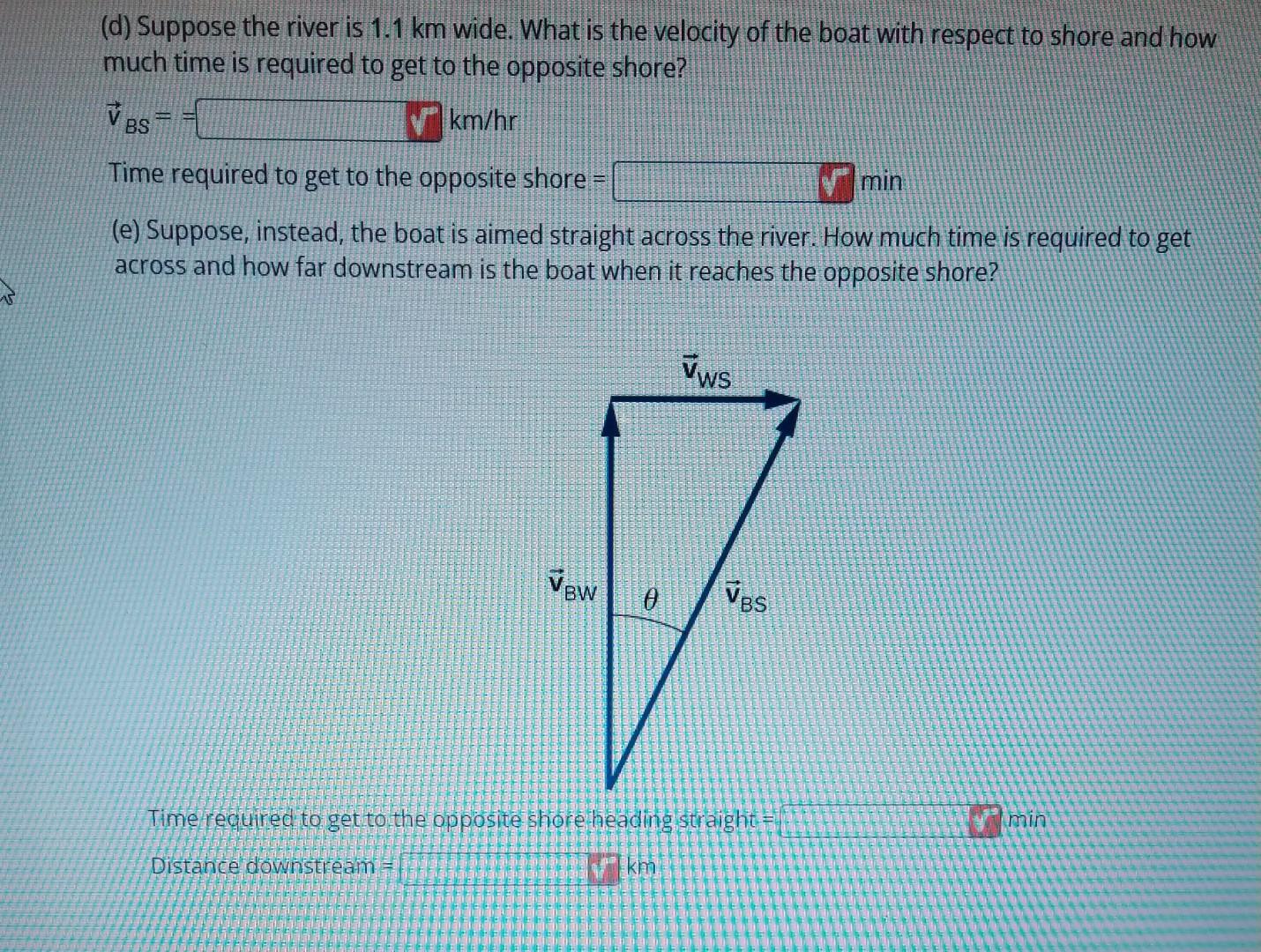 1. A boat can be rowed at vBW=8.5 km/h in still | Chegg.com