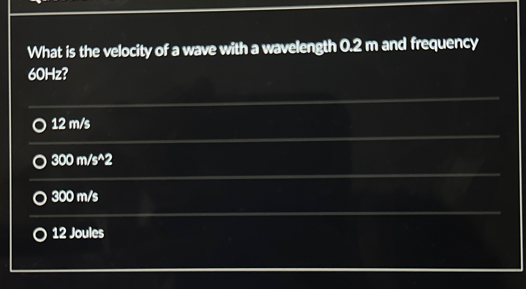 Solved What is the velocity of a wave with a wavelength 0.2m | Chegg.com