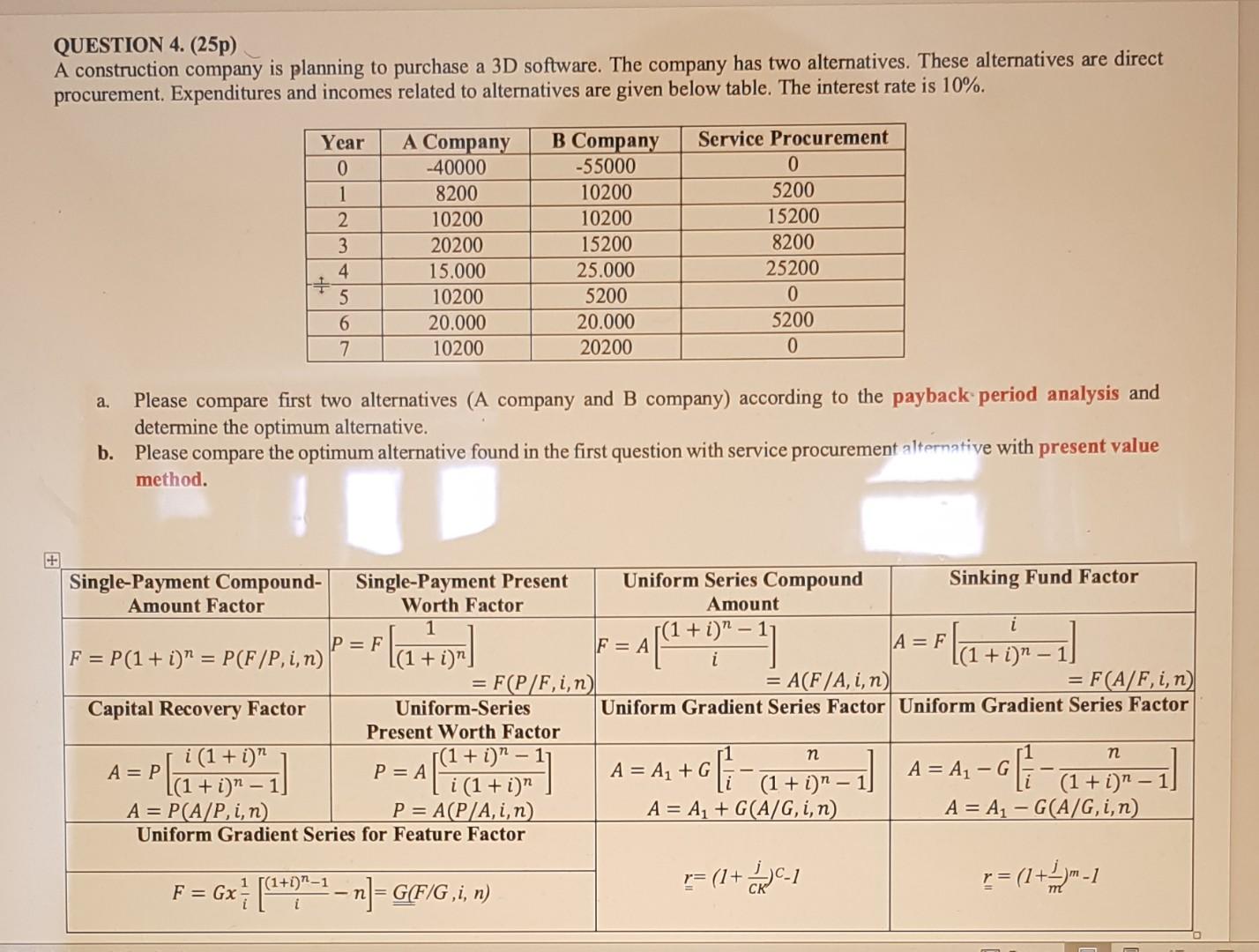 Solved QUESTION 4. (25p) A construction company is planning | Chegg.com