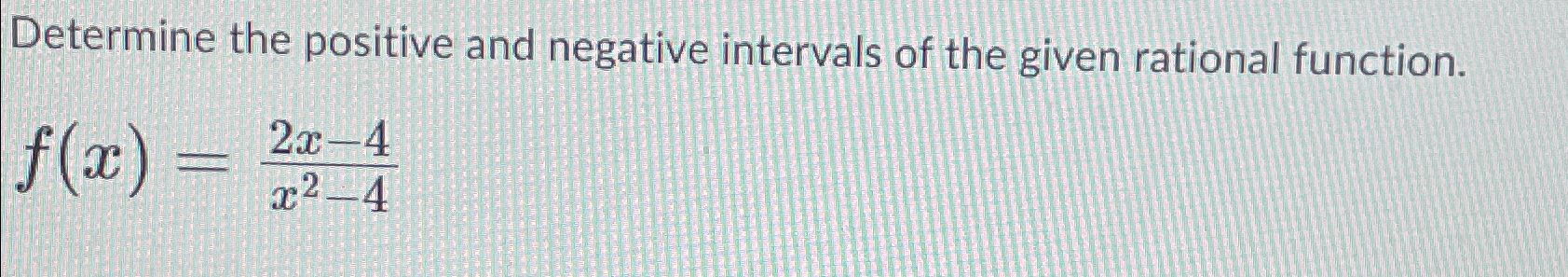 Solved Determine the positive and negative intervals of the | Chegg.com