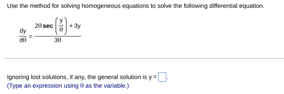 Solved Use the method for solving homogeneous equations to | Chegg.com