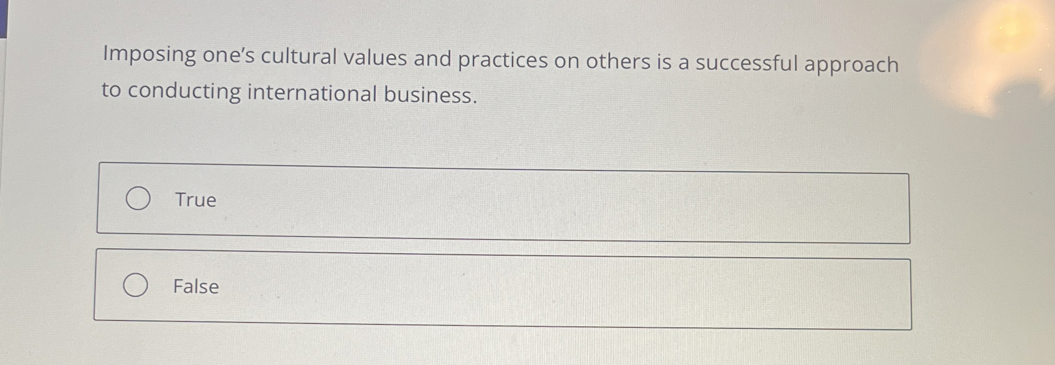 Solved Imposing one's cultural values and practices on | Chegg.com