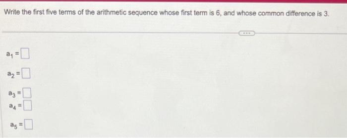 Solved Write the first five terms of the arithmetic sequence | Chegg.com