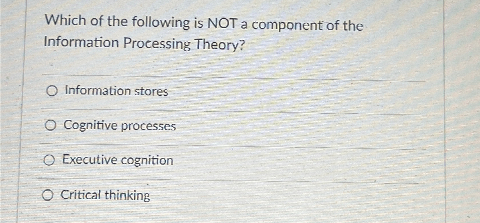 Solved Which of the following is NOT a component of the | Chegg.com
