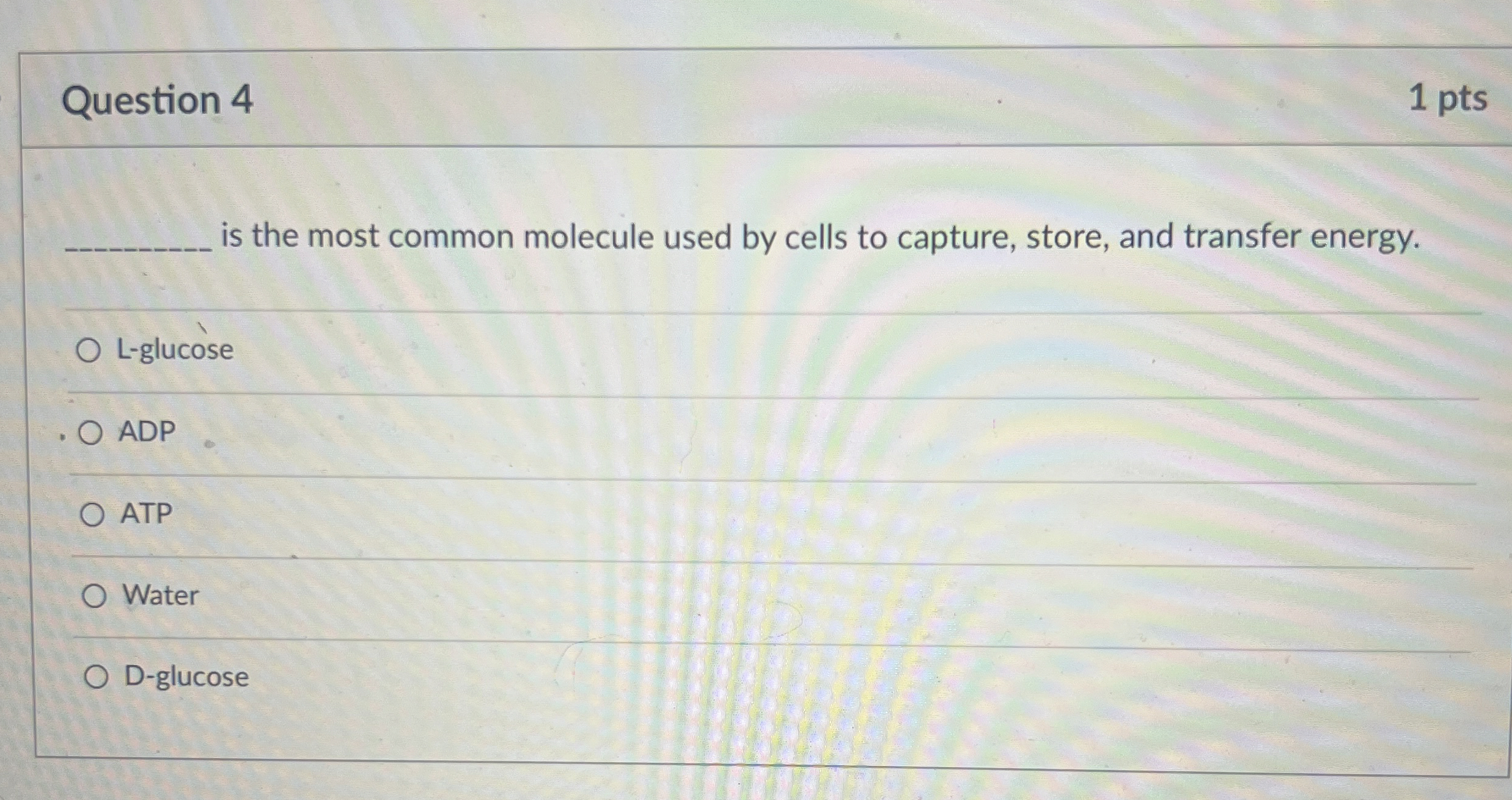Solved Question 41 ﻿pts ﻿is the most common molecule used | Chegg.com