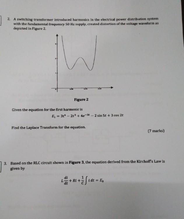 Solved 2. A switching transformer introduced harmonics in | Chegg.com