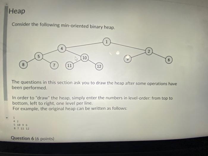 Solved Heap Consider the following min-oriented binary heap. | Chegg.com