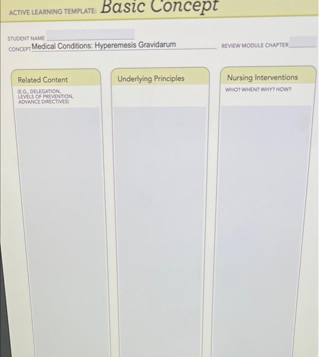 Solved ACTIVE LEARNING TEMPLATE: Basic Concept STUDENT NAME | Chegg.com
