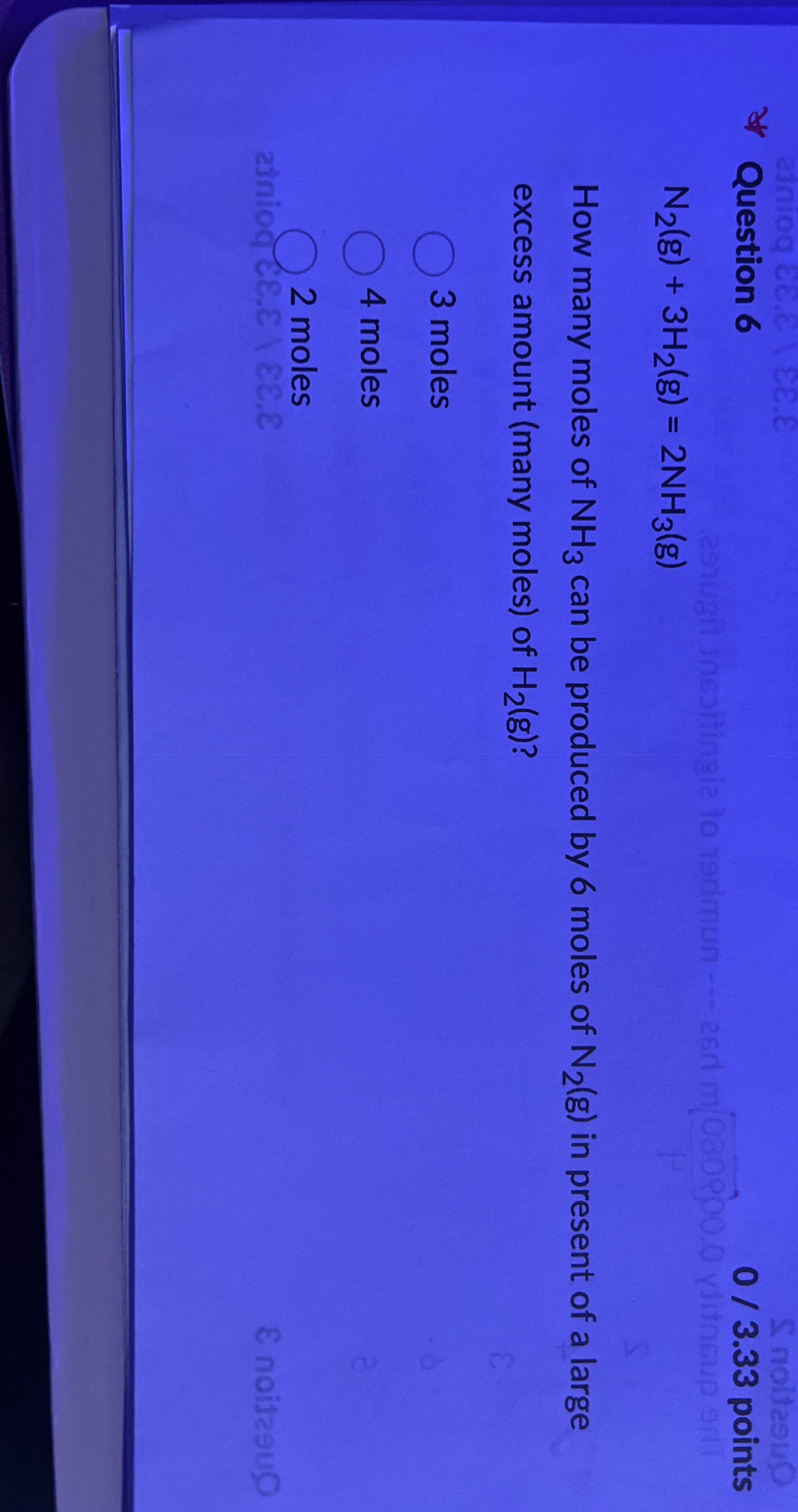 Solved N2(g)+3H2(g)=2NH3(g)How many moles of NH3 ﻿can be | Chegg.com