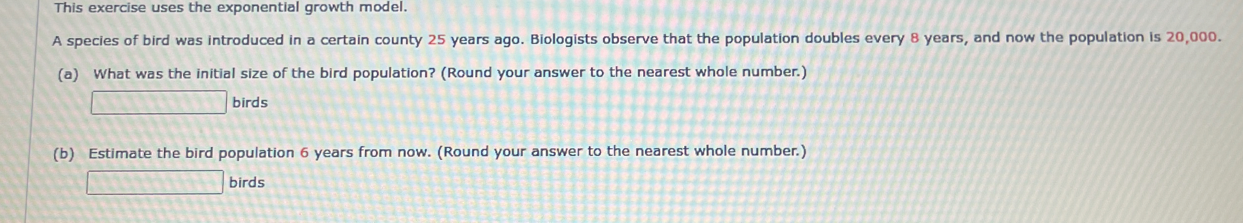 Solved This exercise uses the exponential growth model.A | Chegg.com