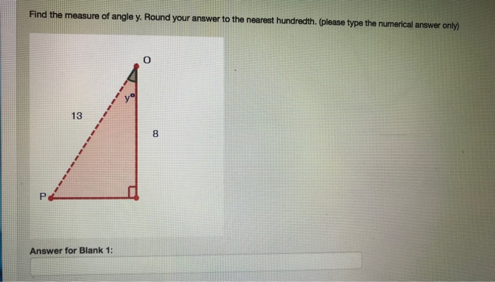 Solved Find the measure of angle y. Round your answer to the | Chegg.com