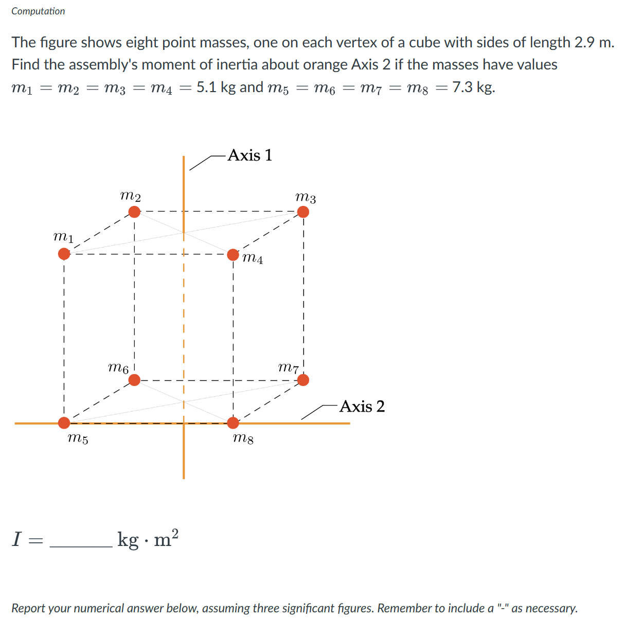 Solved The figure shows eight point masses, one on each | Chegg.com