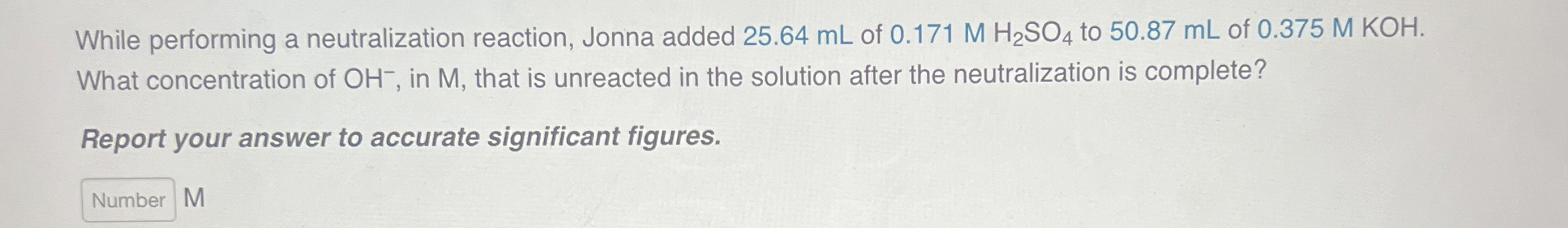 Solved While performing a neutralization reaction, Jonna | Chegg.com