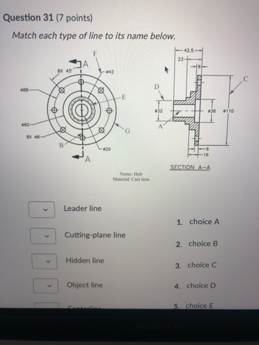 Solved Question 31 (7 points) Match each type of line to its | Chegg.com