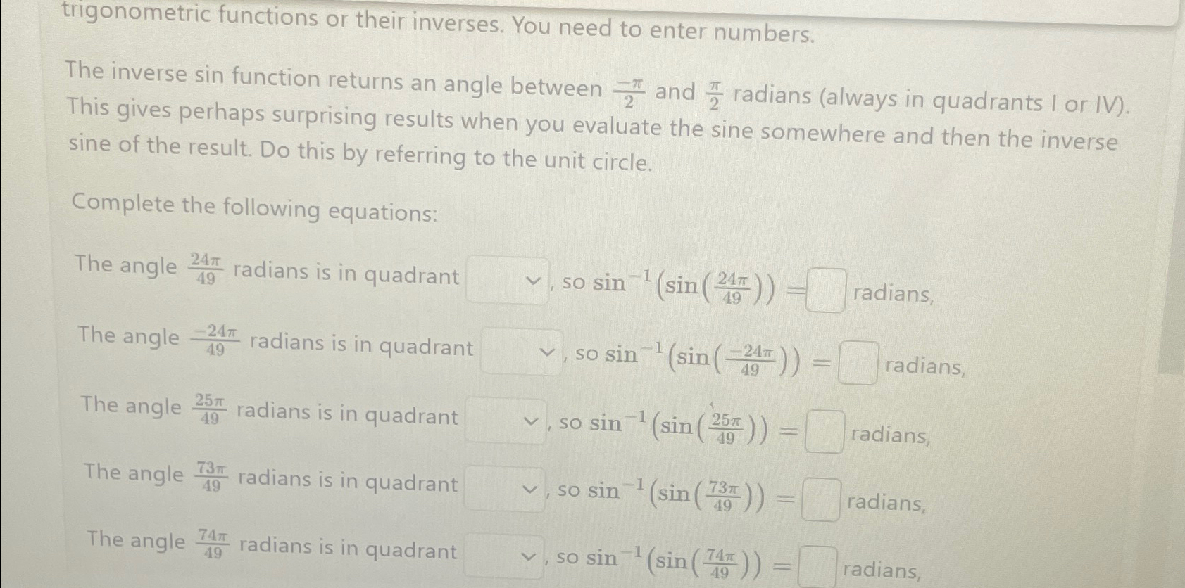 Solved trigonometric functions or their inverses. You need | Chegg.com