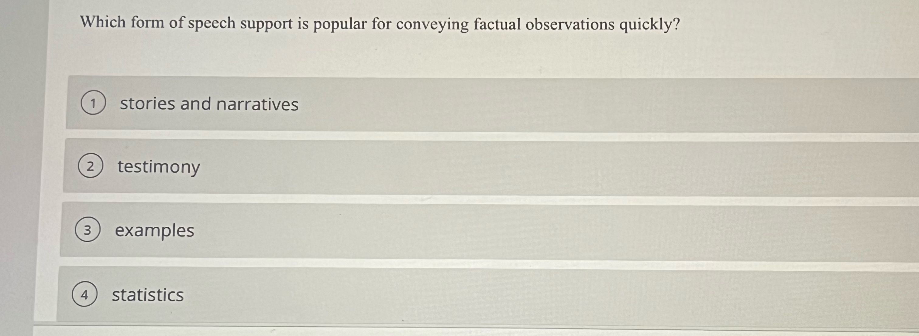 Solved Which form of speech support is popular for conveying | Chegg.com