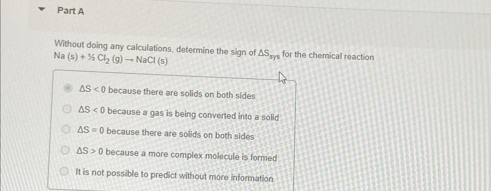 Solved Part AWithout doing any calculations, determine the | Chegg.com
