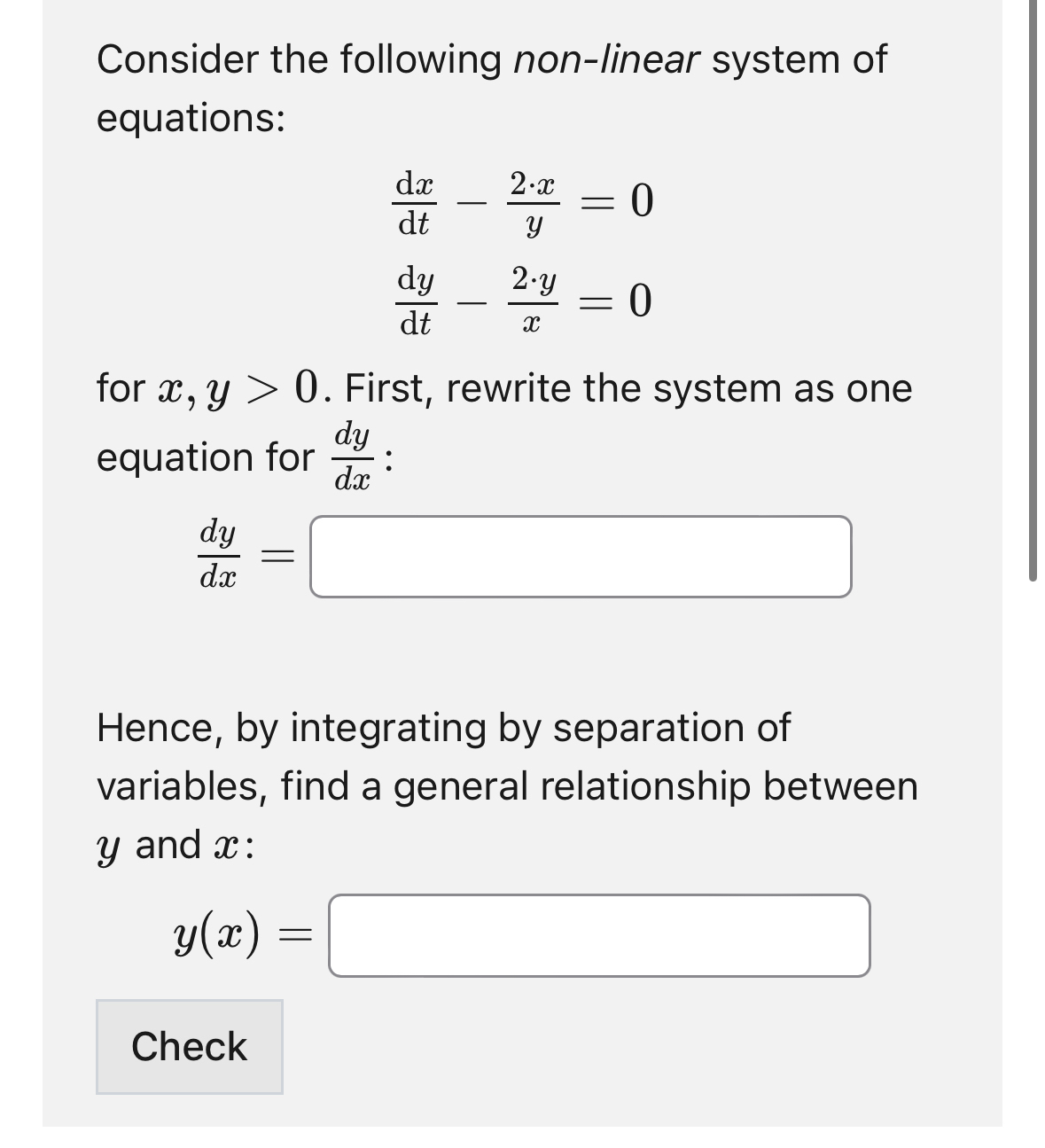 Solved Consider the following non-linear system of | Chegg.com