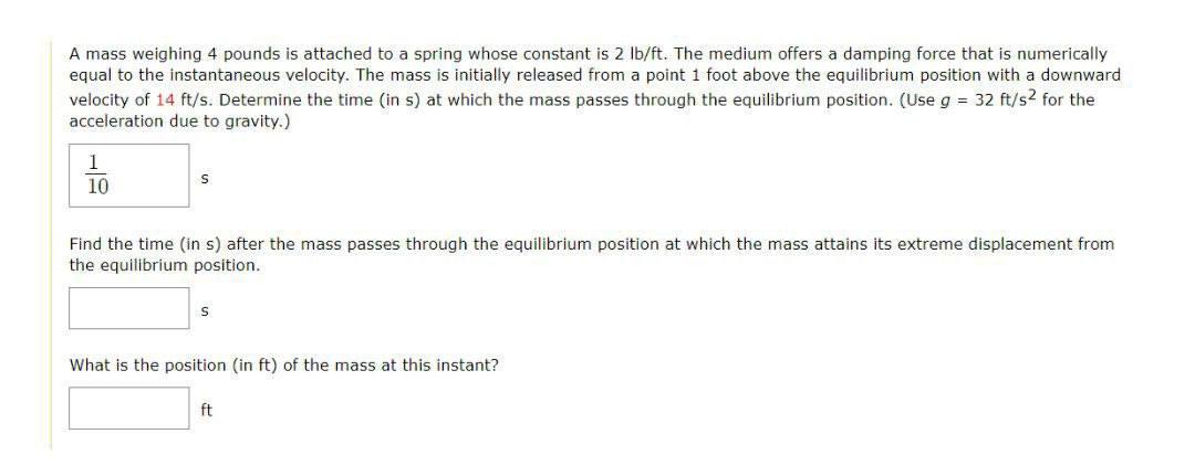A Mass Weighing 4 Pounds Is Attached To A Spring Chegg a-mass-weighing-4-pounds-is-attached-to-a-spring-chegg