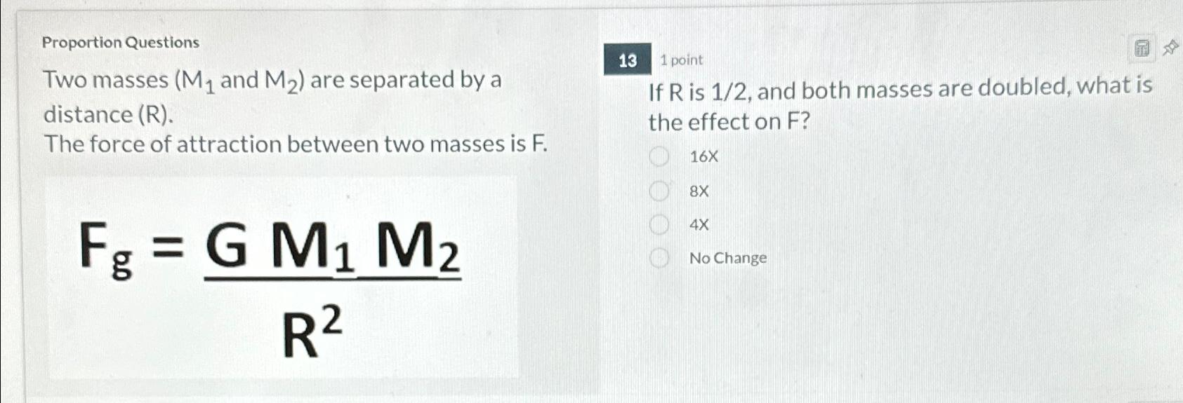 Solved Fg=GM1M2R2 | Chegg.com
